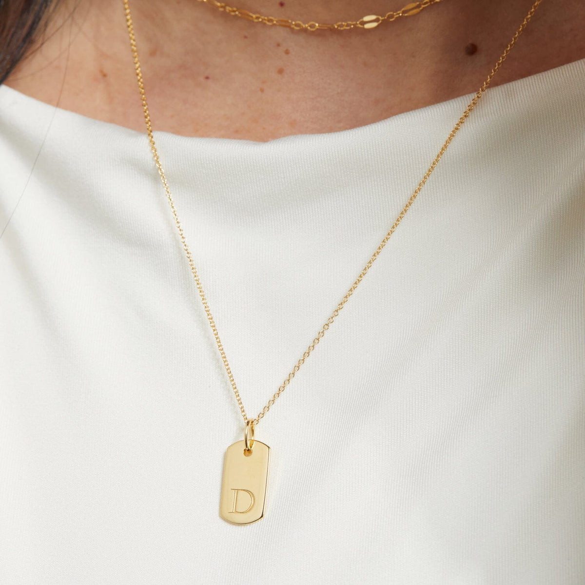 14k Gold Rounded Mini Dog Tag Necklace | Tiny Tags | Tiny Tags 14k Gold Rounded Mini Dog Tag Necklace | Tiny Tags | Tiny Tags