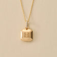 Square Mini Locket Necklace with Pavé Jump Ring