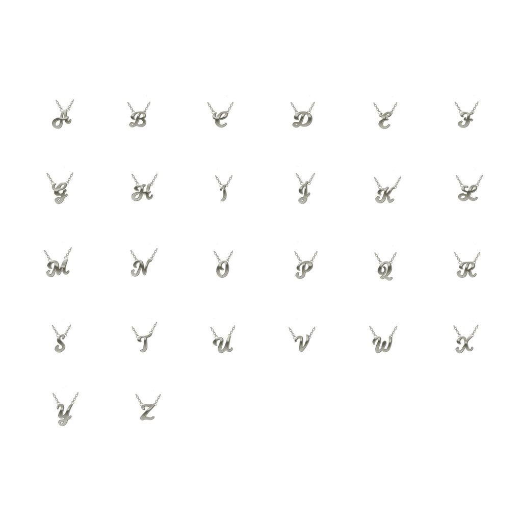 Script Initial Nameplate Necklace | Tiny Tags