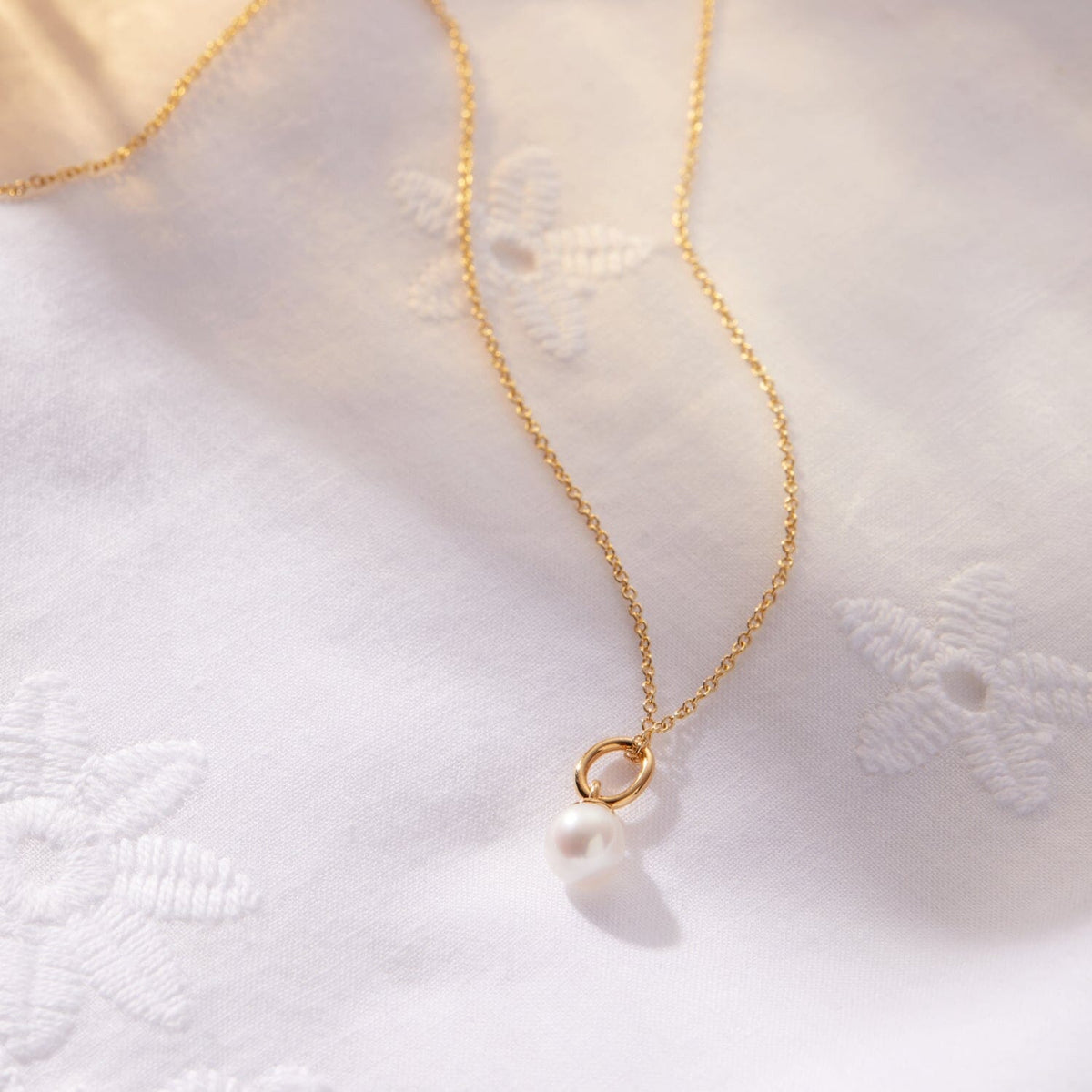 Pearl Mini Charm Necklace | Tiny Tags | Tiny Tags