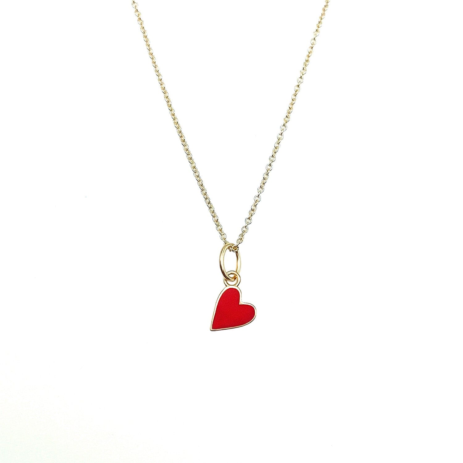 Solid Enamel Heart Necklace | Colored Enamel Necklaces