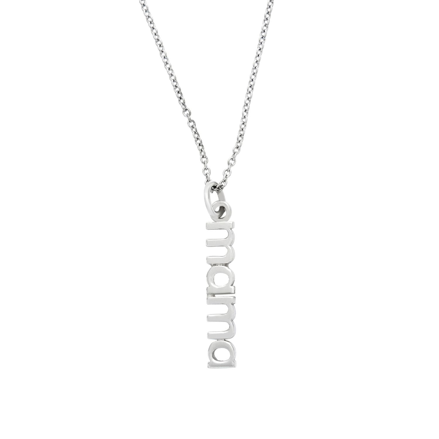 Sterling Silver Vertical Mama Necklace Tiny Tags